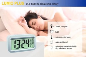 Rádiem řízený digitální budík s možností podsvícení TFA 60.2553.02 LUMIO PLUS - barva bílá