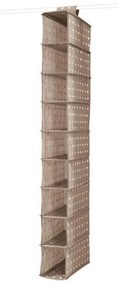 Compactor Organizace šatníku - Závěsný organizér 15x30x128 cm, 9 přihrádek, hnědá RAN4382B