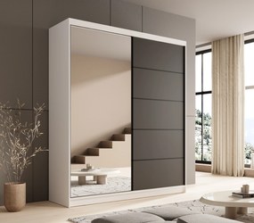 ADRK Furniture Posuvná skříň s zrcadlem Nico 180 ADRK-SW-NIC-180-WB