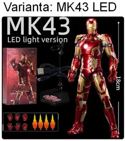 Svítící akční figurky Marvel - Iron Man Varianta: MK 43 LED