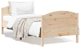 Rám postele s čelem 100 x 200 cm masivní borové dřevo