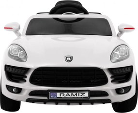 Ramiz Elektrické autíčko Turbo-S pro děti bílé + dálkové ovládání + plynulý rozjezd + EVA kola + MP3 rádio