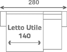 Rohová sedací souprava LIVORNO s rozkladem na každodenní spaní, 140, šedá (penelope 22) (h12)