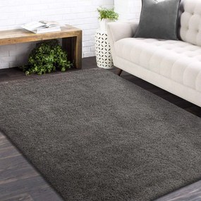 Jednobarevný koberec shaggy šedé barvy Šířka: 120 cm | Délka: 170 cm