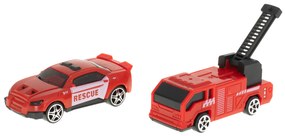 Creative Corner Transportér TIR 2v1 parkovací garáž hasiči + 3 auta červená
