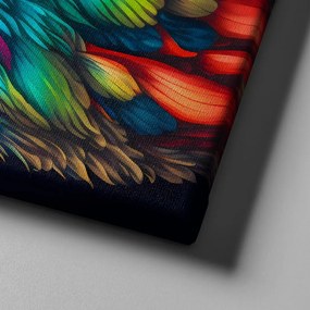 Obraz na plátně - barevná sova FeelHappy.cz Velikost obrazu: 120 x 120 cm