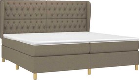 Box spring postel s matrací taupe 200x200 cm textil 3128793