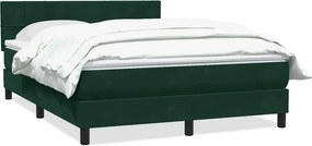Box spring postel s matrací tmavě zelená 160x220 cm samet 3316266