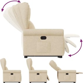 Zvedací polohovací křeslo krémové textil 3303382