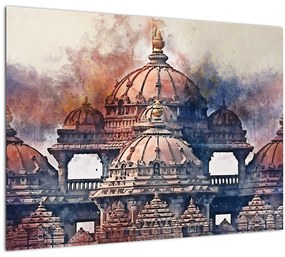 Skleněný obraz - Akshardham, Nové Dilií, Indie (70x50 cm)