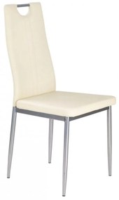 Krémová židle K202, čalouněná, eko kůže