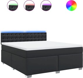 Box spring postel s matrací černá 180x200 cm umělá kůže 3288432