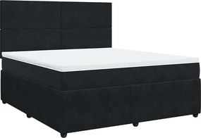 Box spring postel s matrací černá 180x200 cm samet 3294702