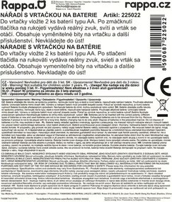 RAPPA Sada nářadí s aku vrtačkou / Dětské nářadí / na baterie 2x AA