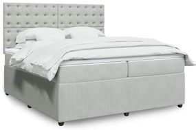 Box spring postel s matrací světle šedá 200x200 cm samet 3292442