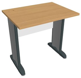 Stůl pracovní rovný 80 cm hl. 60 cm - Hobis Cross CE 800 Dekor stolové desky: buk, Dekor lamino podnože: bílá, Barva nohou: černá