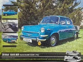 RETRO-AUTA Puzzle č. 7 Škoda 1000 MB (1966) / 500 dílků / 48 x 36 cm
