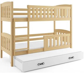 Dětská patrová postel KUBUS s výsuvnou postelí 80x190 cm - borovice Ružové
