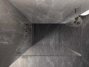 Mexen Lunar-B Duo výklopný sprchový kout 85 x 70 cm, čiré sklo, broušená ocel, 832-085L-070P-97-00