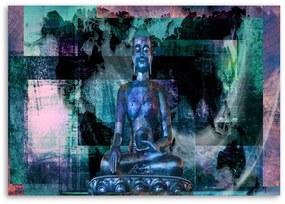 Obraz na plátně Abstraktní Buddha Tyrkysová - 120x80 cm
