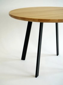 Kulatý jídelní stůl Rondo s masivní dubovou deskou 800 mm