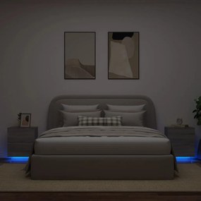 vidaXL Noční stolky s LED osvětlením 2 ks šedé sonoma kompozitní dřevo