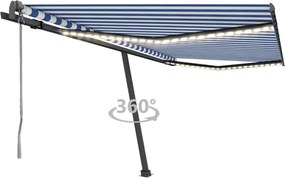 vidaXL Automatická markýza LED a senzor větru 400 x 300 cm [3069754] Barva: Žluto-bílá