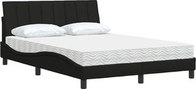 Postel s matrací Hanko černá 140 x 190 cm textil 3310526