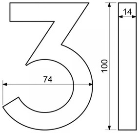 Domovní číslo "3", RN.100LV, strukturované