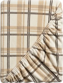 Prostěradlo mikroplyš PLAID 200x200 cm krémové