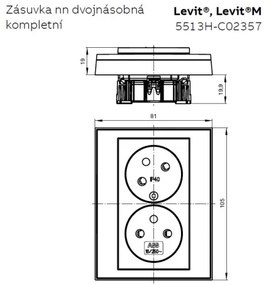 ABB Levit M dvojzásuvka perleťová/ledová bílá 5513H-C02357 68