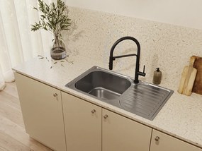 Kuchinox Siluetto, vysoká dřezová baterie s elastickým ramenem, černá matná, LAV-BQU_B78D