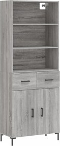 Skříň highboard šedá sonoma 69,5 x 34 x 180 cm kompozitní dřevo 3200519
