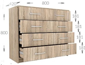 Komoda 4S MIMA 80 sonoma