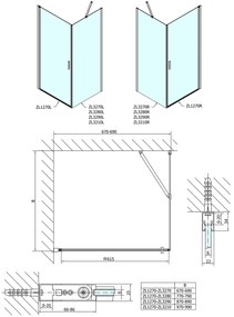 Polysan ZOOM LINE obdélníkový sprchový kout 700x900mm L/P varianta ZL1270ZL3290