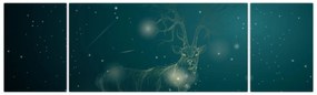 Obraz - Magický jelen v noci (170x50 cm)