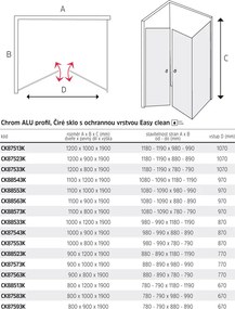 Mereo Mereo, Sprchový kout, Lima, obdélník, lítací dveře a pevný díl, chrom ALU, sklo Čiré, CK88543K