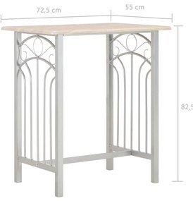 vidaXL Marketos 3dílný barový set dřevo a ocel