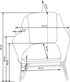 Křeslo Soft II, šedá