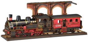 RoboTime 3D dřevěná skládačka Vintage parní lokomotiva