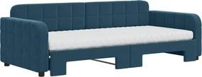 Válenda s přistýlkou a matracemi modrá 90 x 200 cm samet 3196952