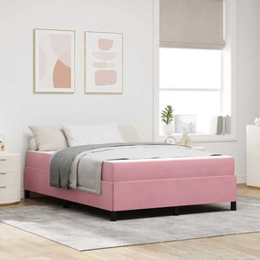 Rám postele Růžová 140 x 190 cm textil 3399065