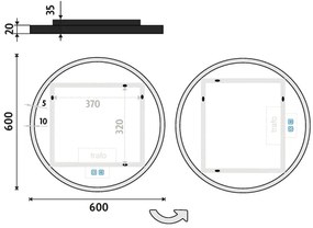 NIMCO ZPC 28000RVX-90 - LED Koupelnové zrcadlo 3000-6500K pr. 60 cm IP44