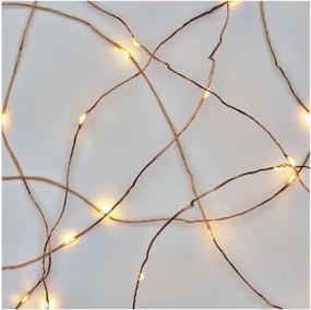 Vánoční osvětlení EMOS D3AW07 ZY1952 20LED nano řetěz měděný 1,9m 2xAA teplá bílá s časovačem