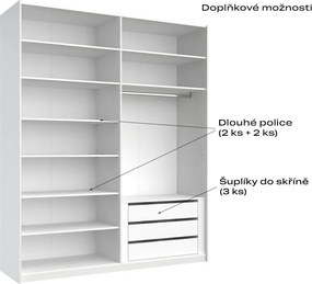 Skříň s posuvnými dveřmi 2,0x2,4m (Dveře Lesklé Bílé), série N Family