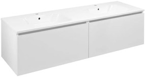 Sapho Sapho, LOREA skříňka s dvojumyvadlem 141x46x51,5cm (70+70cm), bílá matná, LE070-3131-01