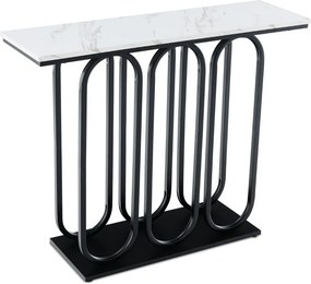 Costway Konzolový stolek 100 cm v mramorovém vzhledu, černý