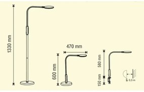LED Stmívatelná lampa 3v1 LED/12W/230V bílá CRI 90 + dálkové ovládání