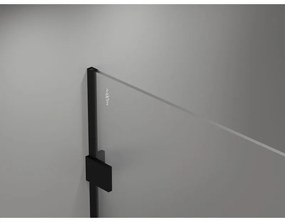 Mexen Lunar sprchová stěna levá 160 x 200 cm, 8mm čiré sklo, černá matná, 830-160-000-70-00-L