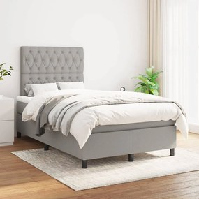 Box spring postel s matrací světle šedá 120 x 200 cm textil 3142001